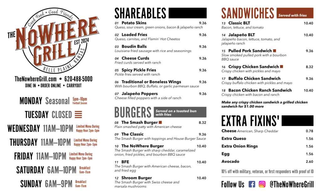 Menu - 620-488-5000
