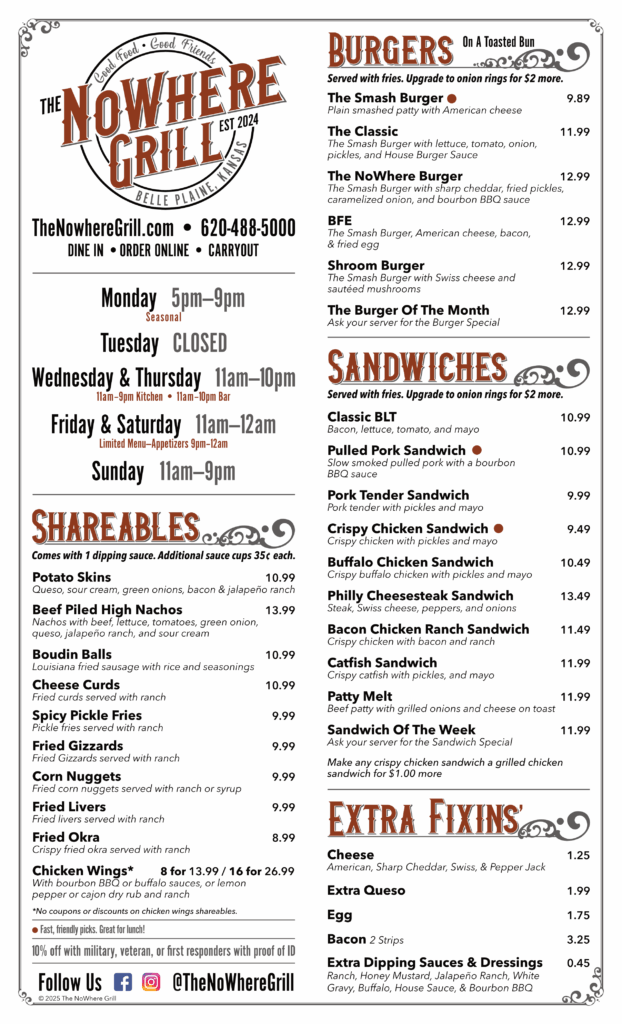 Menu - 620-488-5000